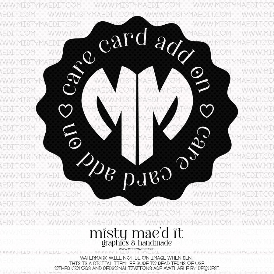 Logo-Add-On-Care Card – Misty Mae'd It